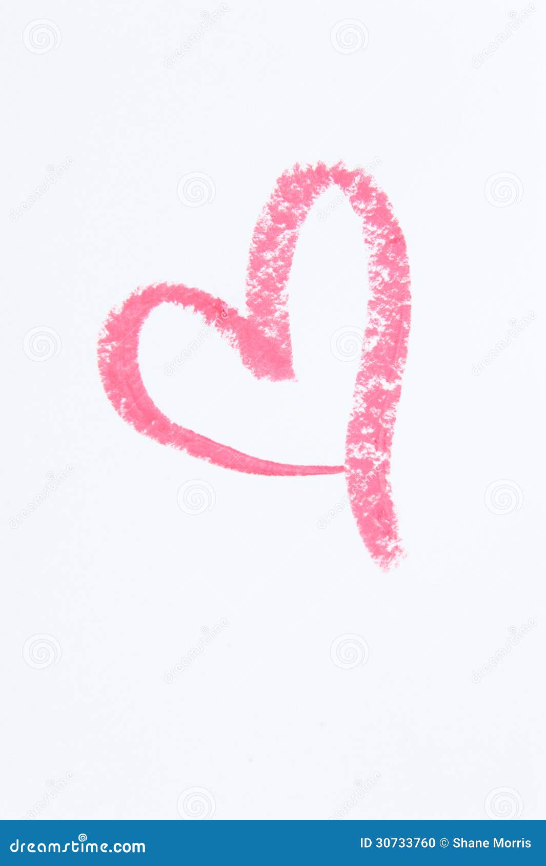 Single Pink Lipstick Heart on White Paper Stock Photo - Image of heart ...
