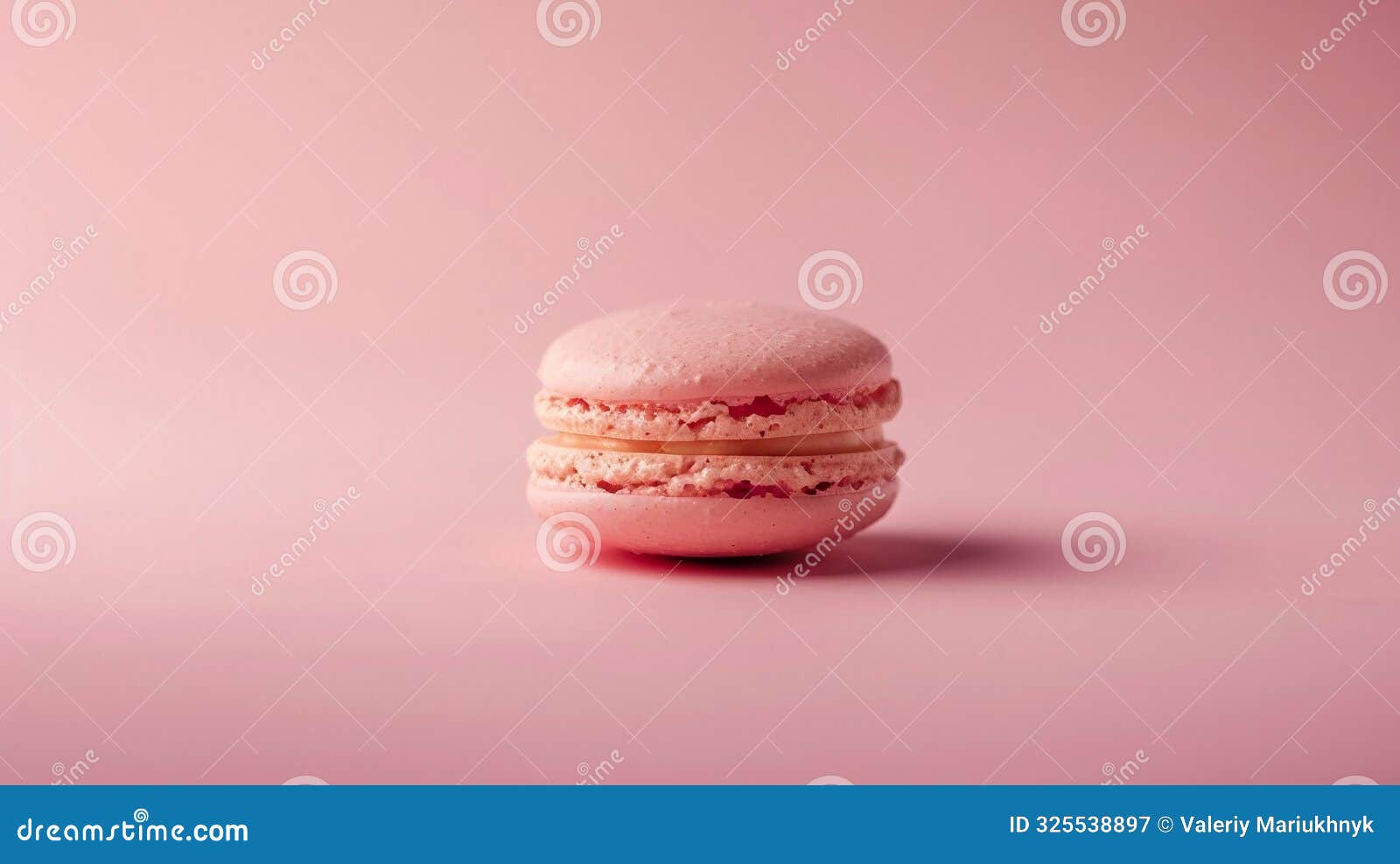 Single Pink Macaron on Matching Background Highlighting Its Delicate ...