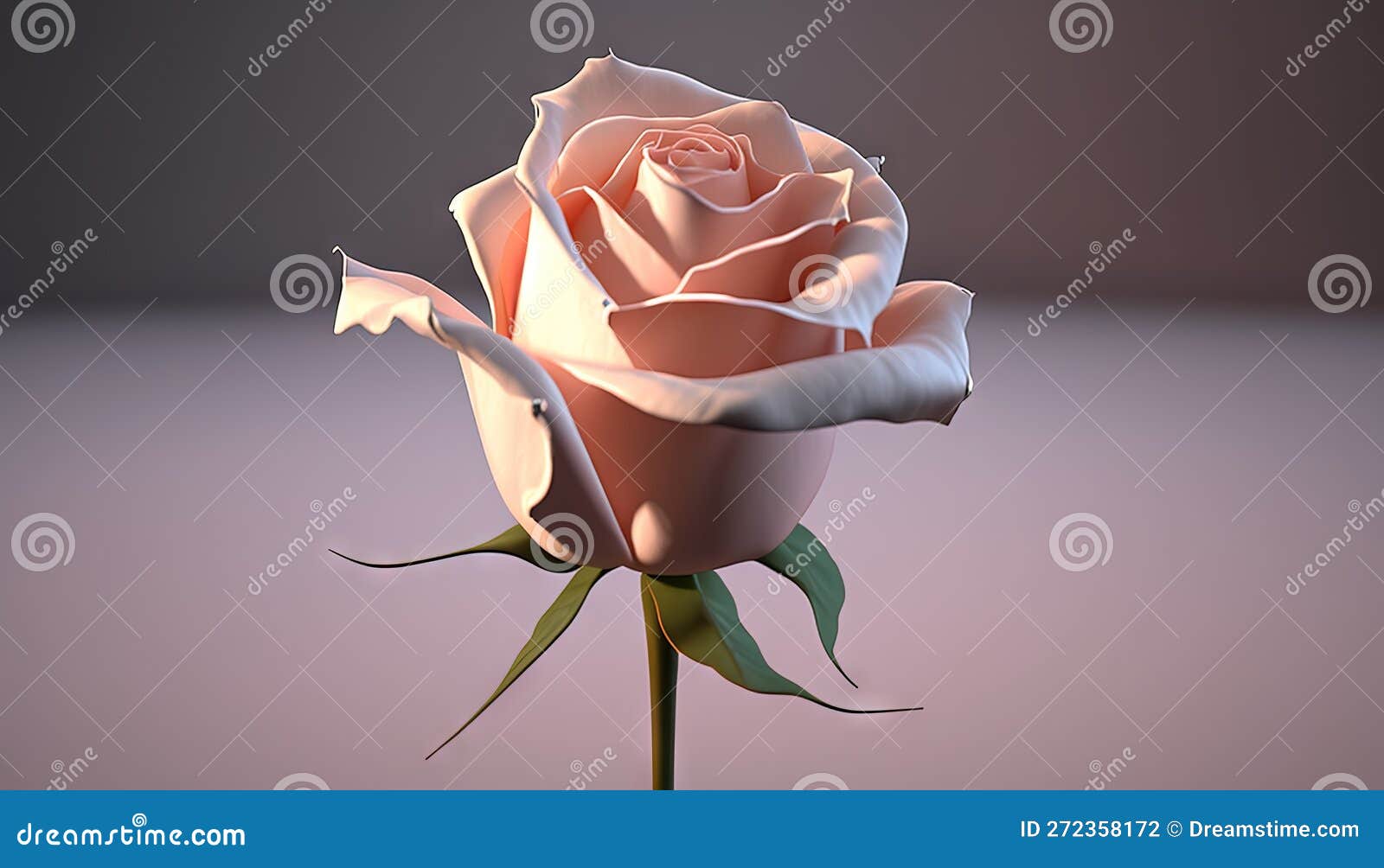A Single Pink Rose is Shown in this Image, it is Very Pretty Stock Illustration - Illustration ...