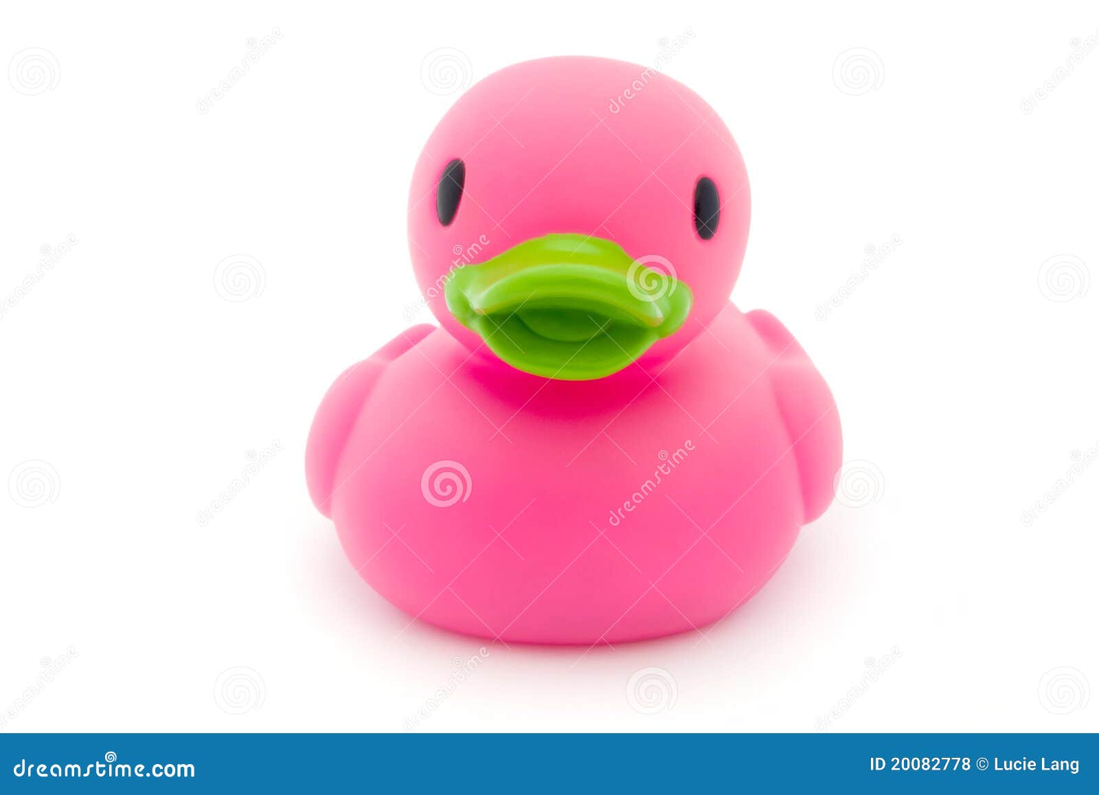 Single Pink Rubber Duck on White Stock Photo - Image of happy, color ...