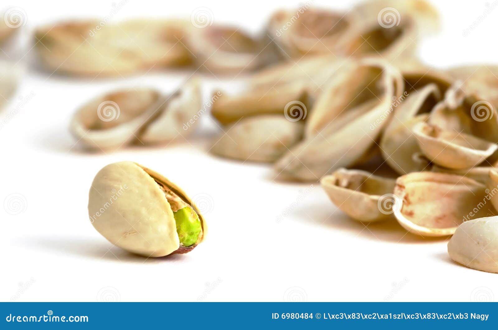 Single Pistachio With Empty Shells Stock Photo - Image of seed, organic ...