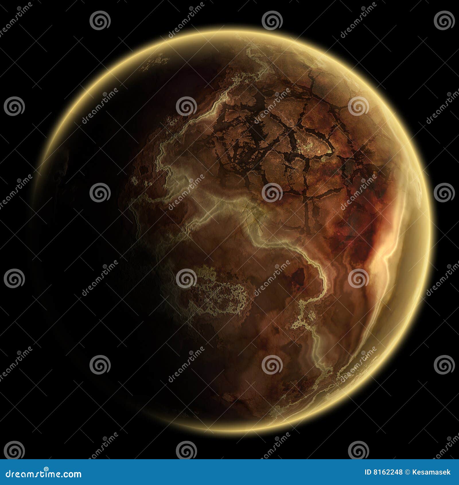 Single Planet Deep in the Galaxy Stock Illustration - Illustration of ...