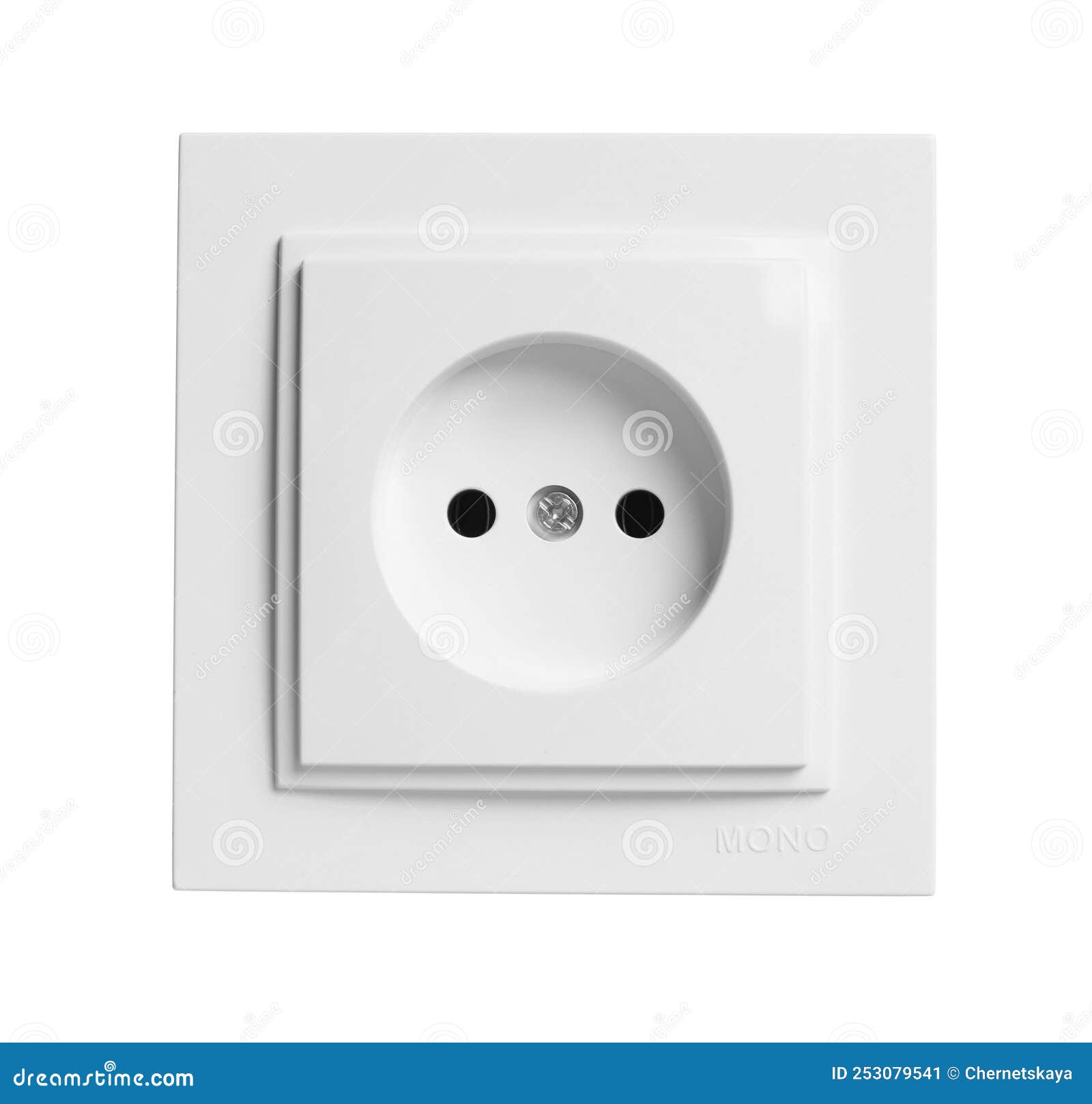 Single Plastic Power Socket Isolated on White Stock Image - Image of ...