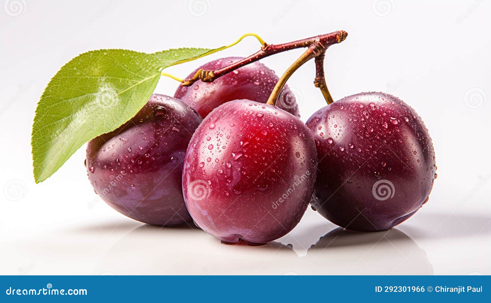 A Single Plum on a White Background Stock Photo - Image of healthy ...