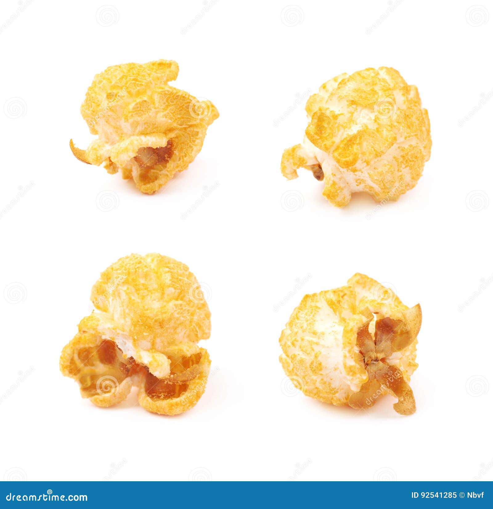 Single Popcorn Flake Isolated Stock Image - Image of golden, movie ...