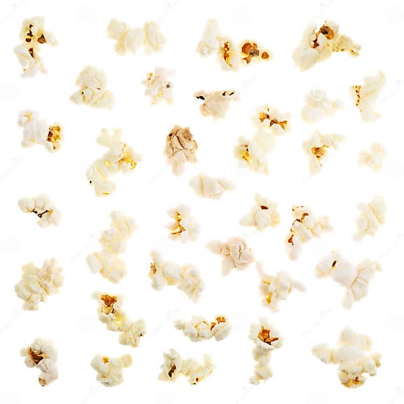 Single Popcorn Pieces Isolated Stock Photo - Image of corn ...