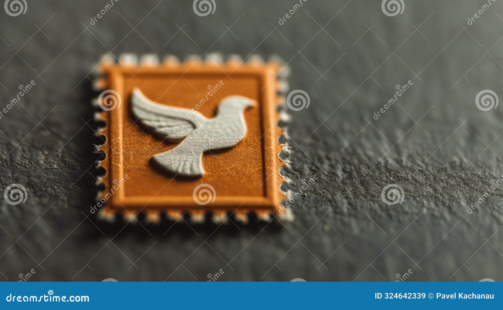 A Single Postage Stamp with a Dove Design Stock Illustration ...