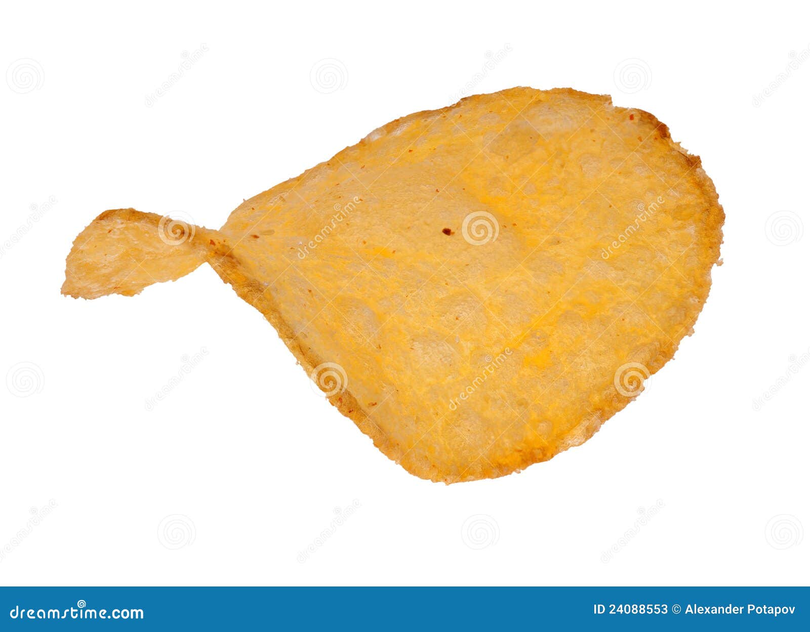 Single Potato Chip Isolated on White Stock Image - Image of snacks ...
