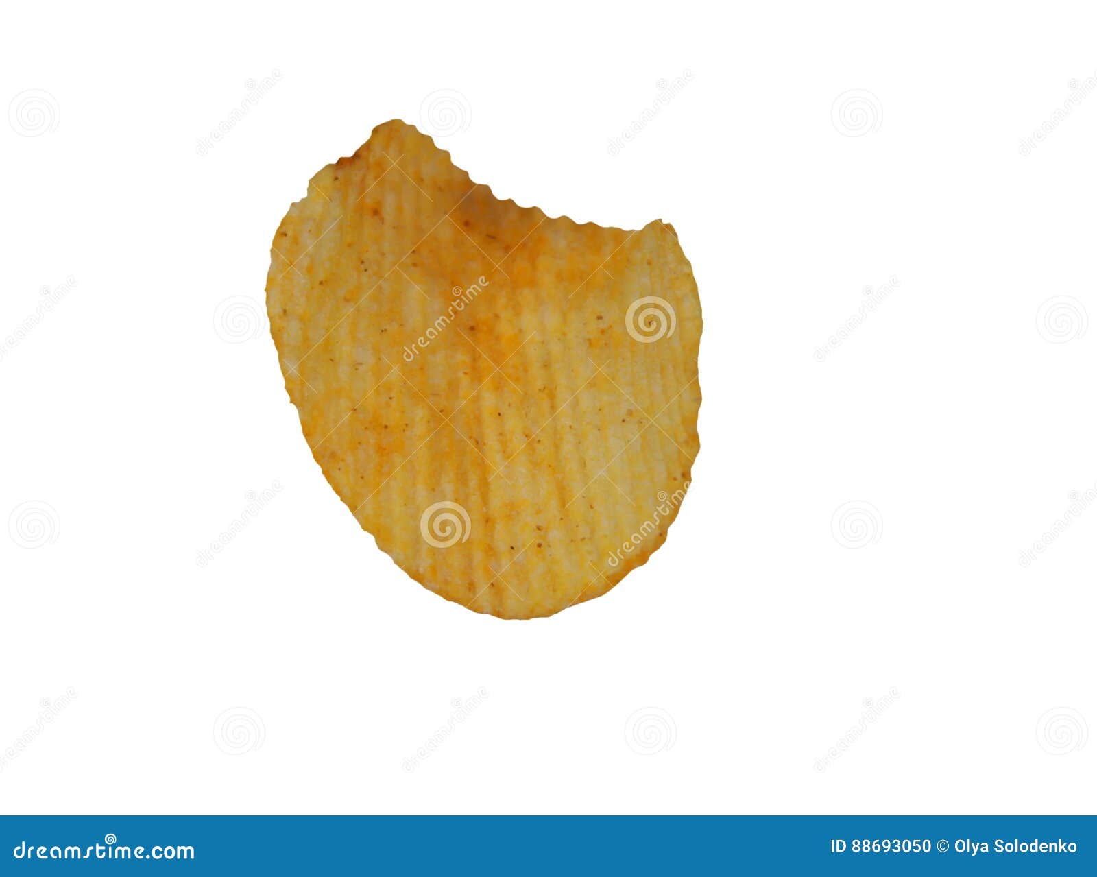Single Potato Chip Isolated on White Background Stock Photo - Image of ...