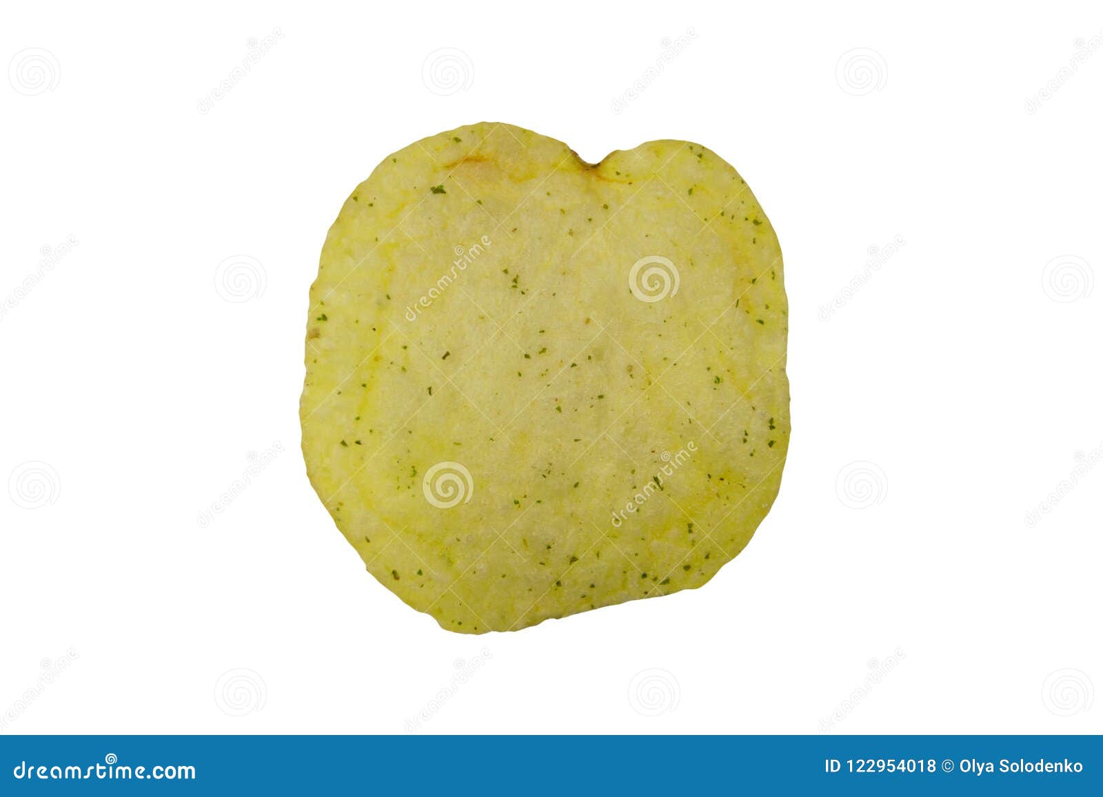 Single Potato Chip Isolated on White Background Stock Photo - Image of ...