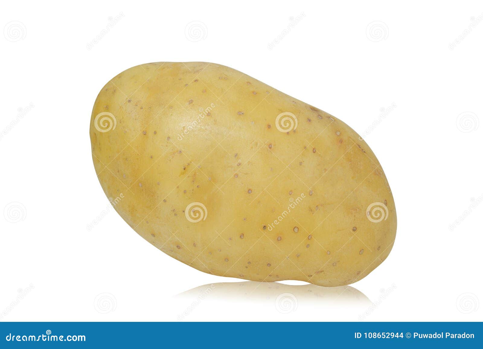 Single Potato Isolated on White with Clipping Path Stock Photo - Image ...