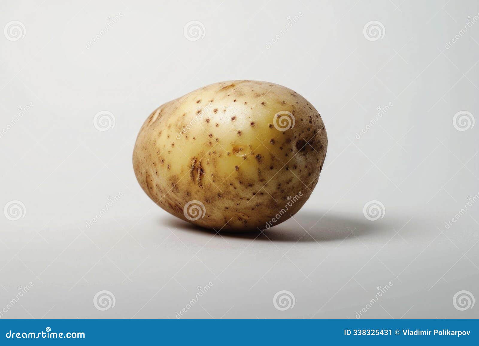 A Single Potato Sitting on a White Surface Stock Image - Image of ...