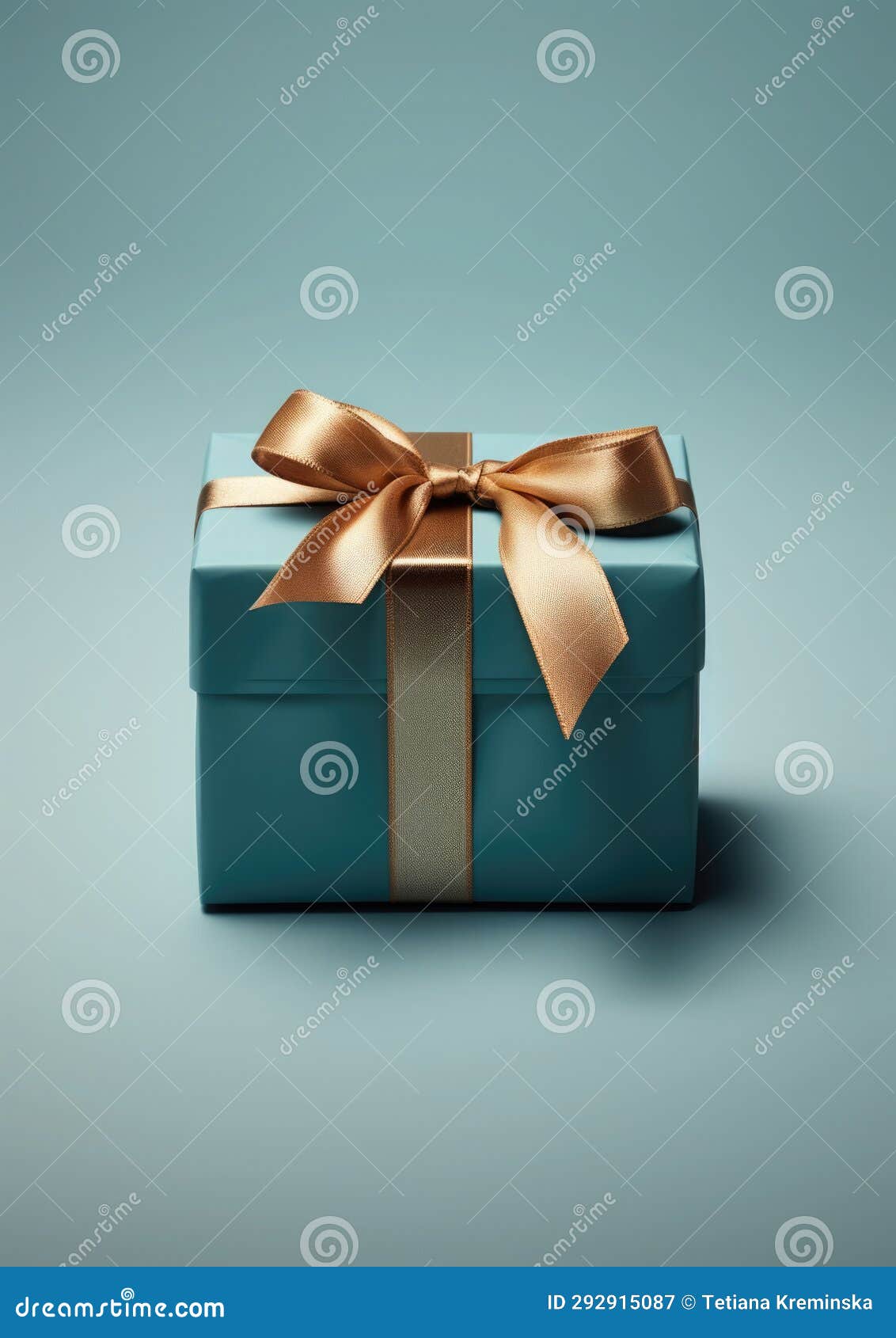 Single Present Gift Box with Ribbon on Pastel Background. Minimalist ...