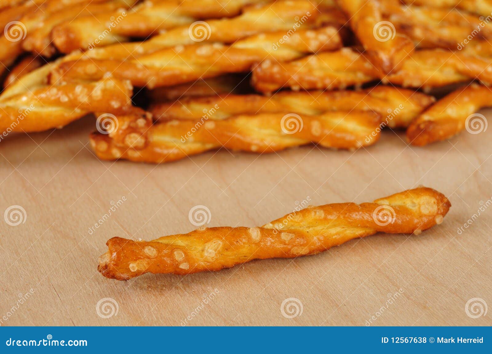 Single Pretzel stock photo. Image of snack, wooden, closeup - 12567638