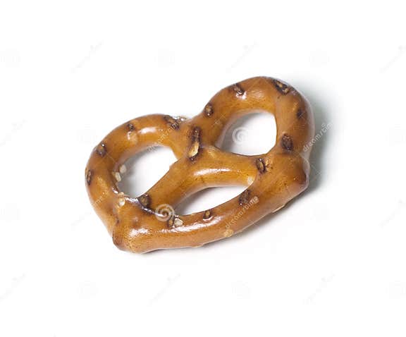 Single Pretzel - Clipping Path Stock Photo - Image of white, food: 29263900