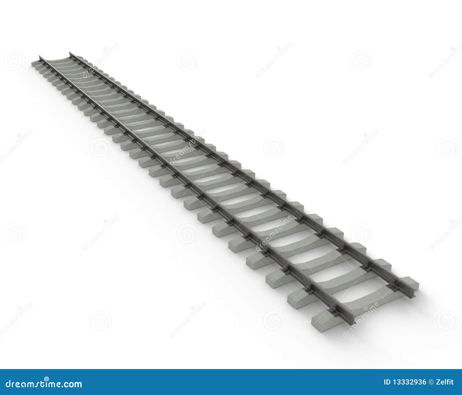 Single Rail Isolted On White Background. 3d Rendering Stock Photography ...