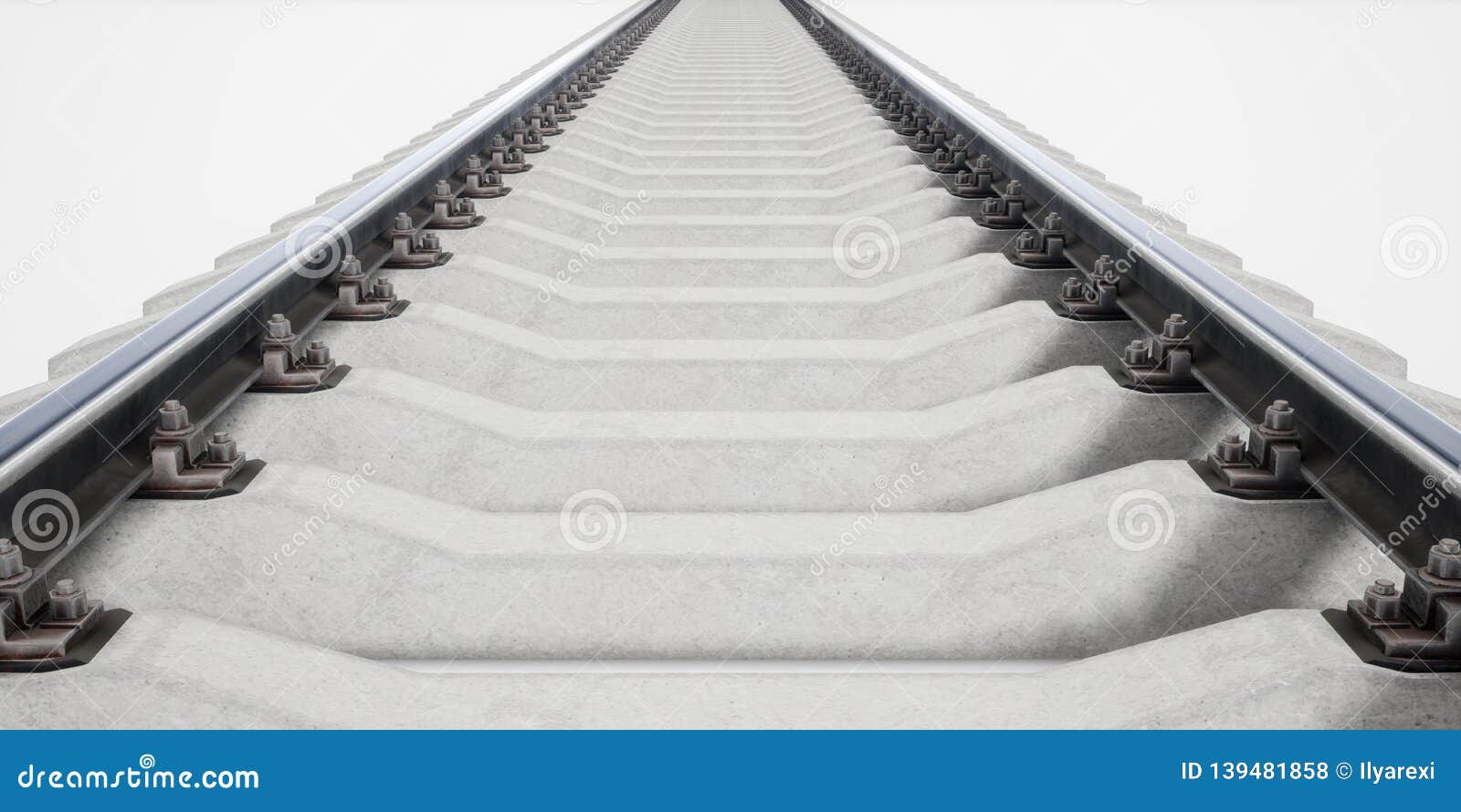 Single Rail Isolted On White Background. 3d Rendering Stock Photography ...