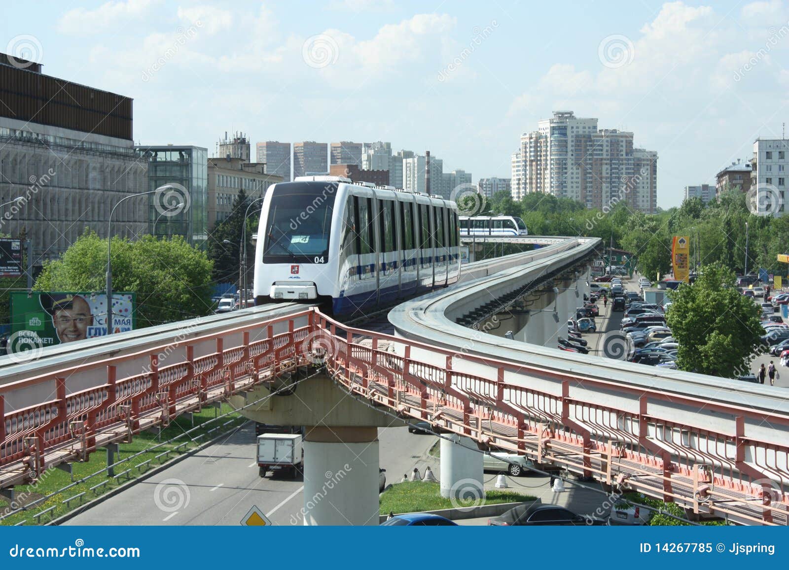 Single Rail Train in Moscow Editorial Image - Image of moving, bridge ...