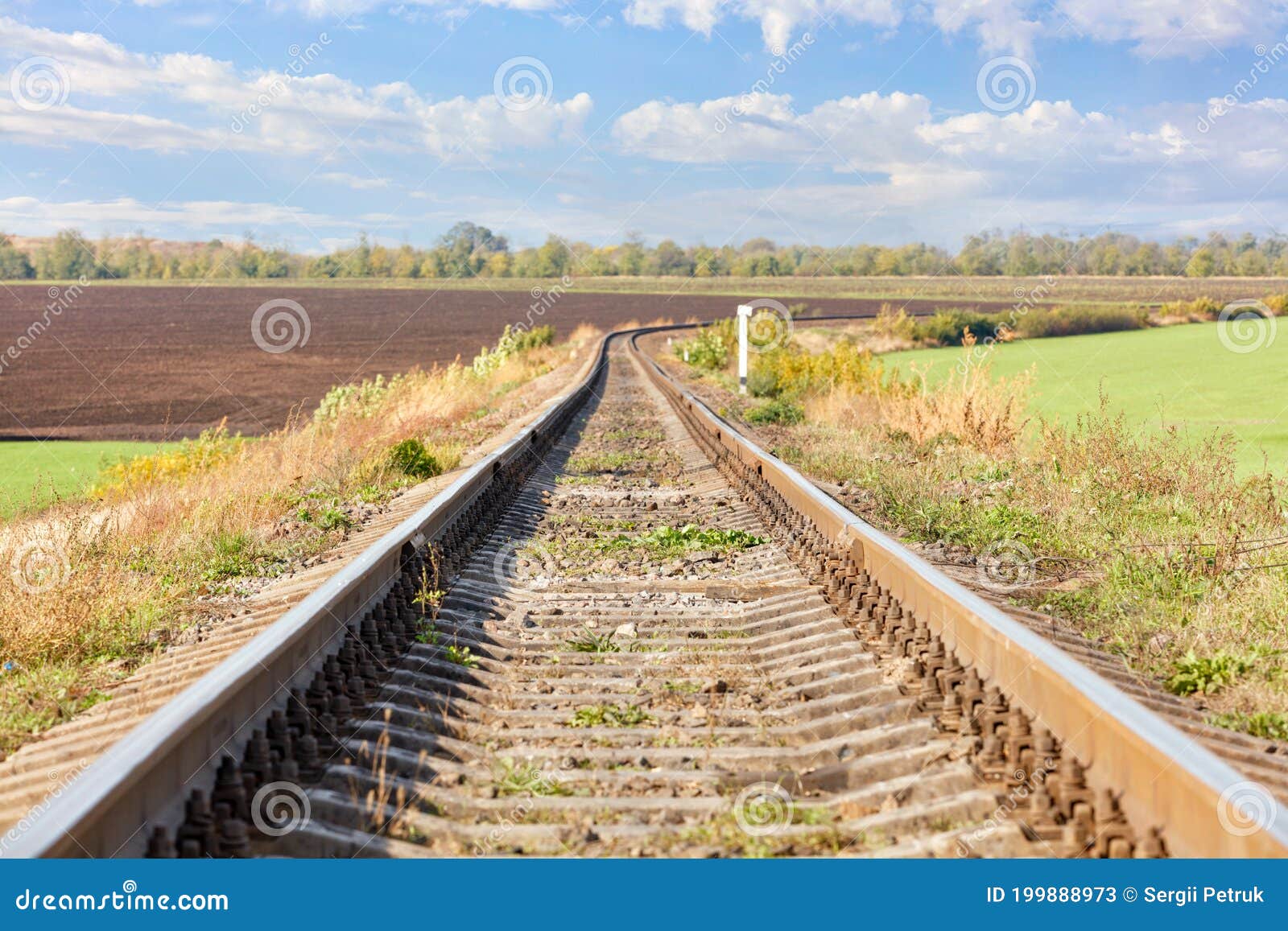 Single Railroad Track Is Splitted At Station Hardinxveld Giessendam To ...