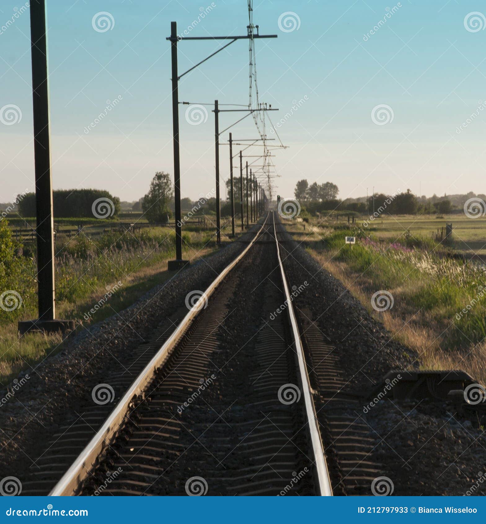 Single Railroad Track Is Splitted At Station Hardinxveld Giessendam To ...