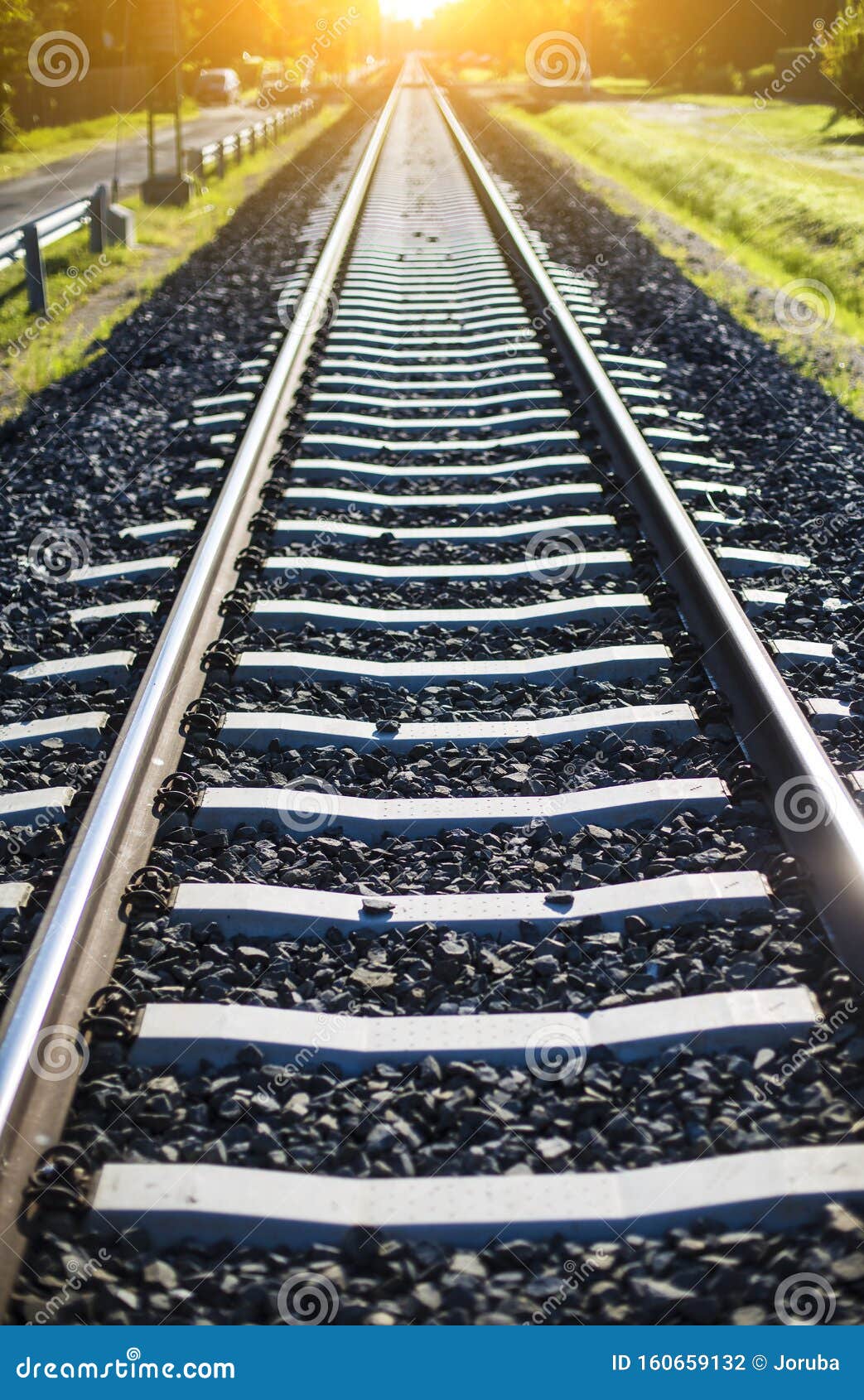 Single Railway Line in Vertical Stock Photo - Image of signs, journey ...