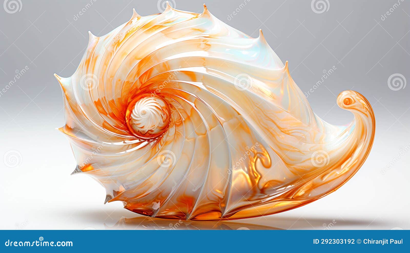A Single Rapana Shell Closeup View on White Background Stock Photo ...