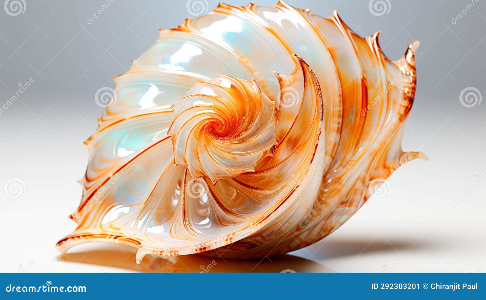 A Single Rapana Shell Closeup View on White Background Stock ...