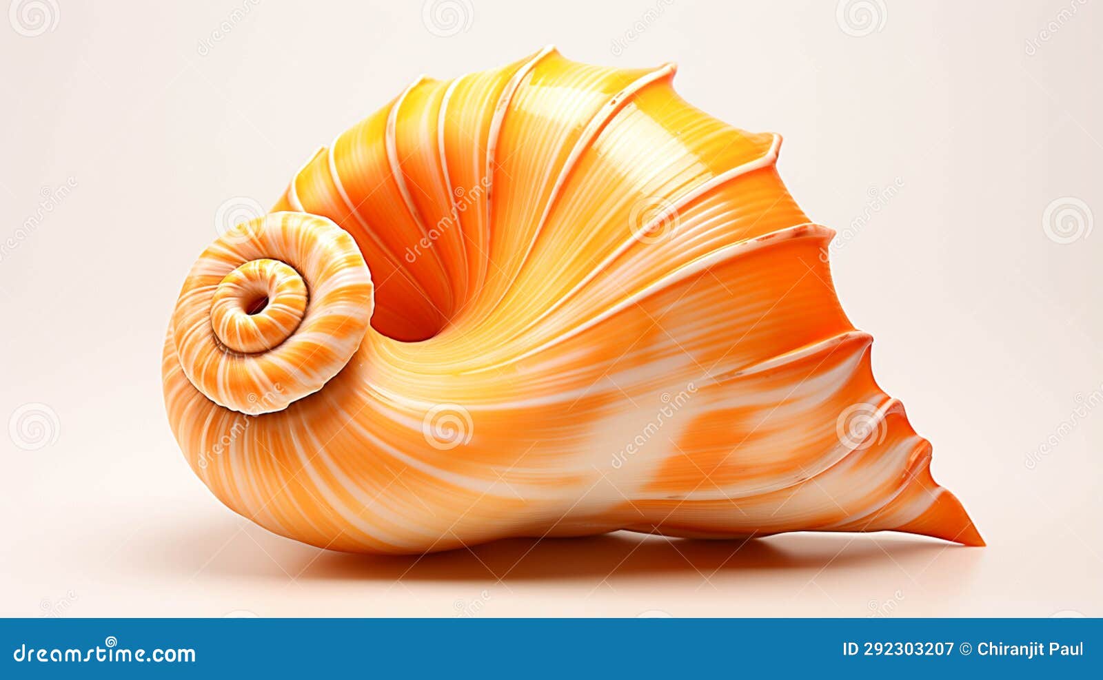 A Single Rapana Shell Closeup View on White Background Stock Image ...