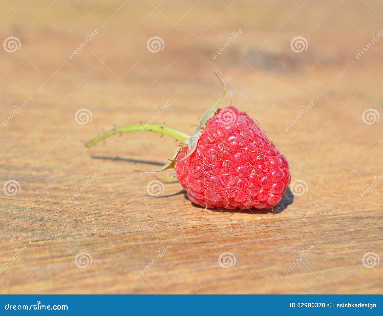 Single raspberry on wood stock photo. Image of diet, focus - 62980370