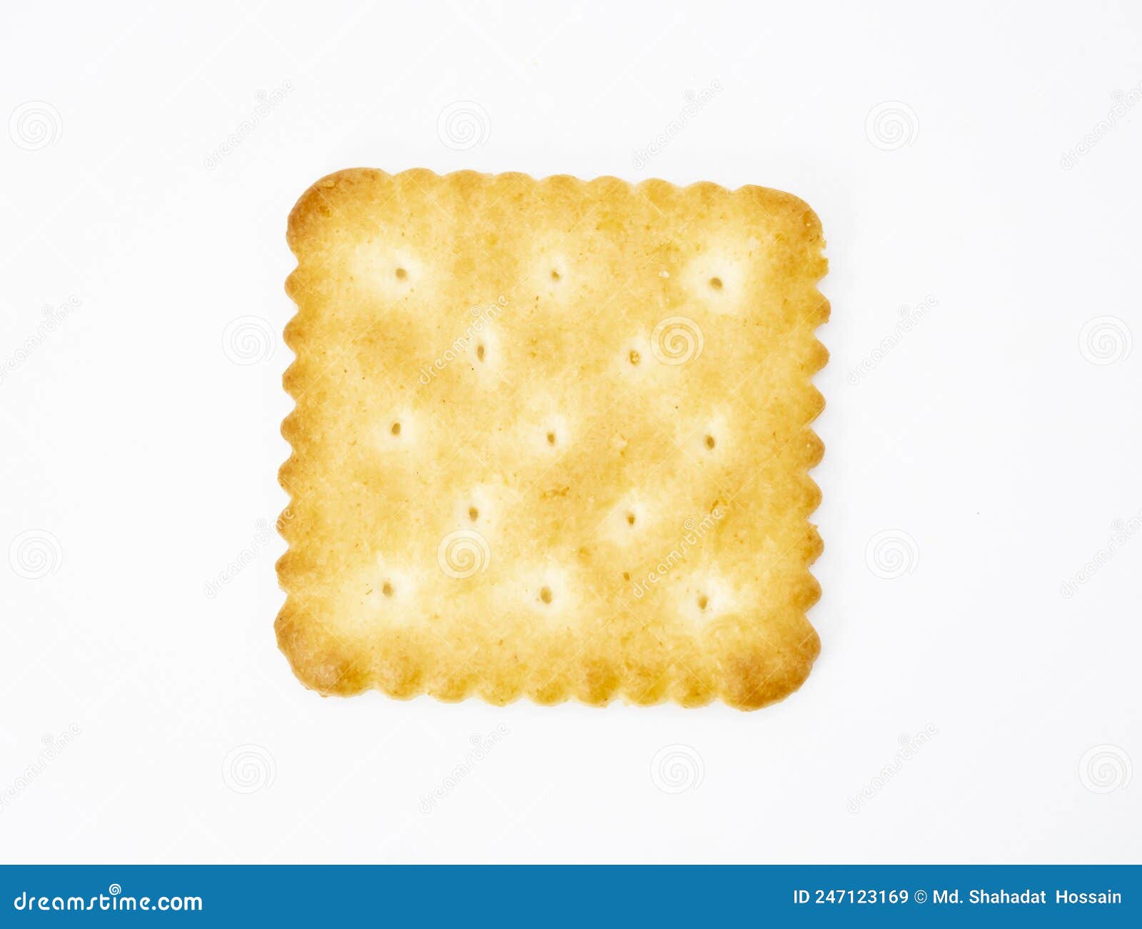 Single Rectangular Biscuit Isolated on White. Top View Stock Image ...