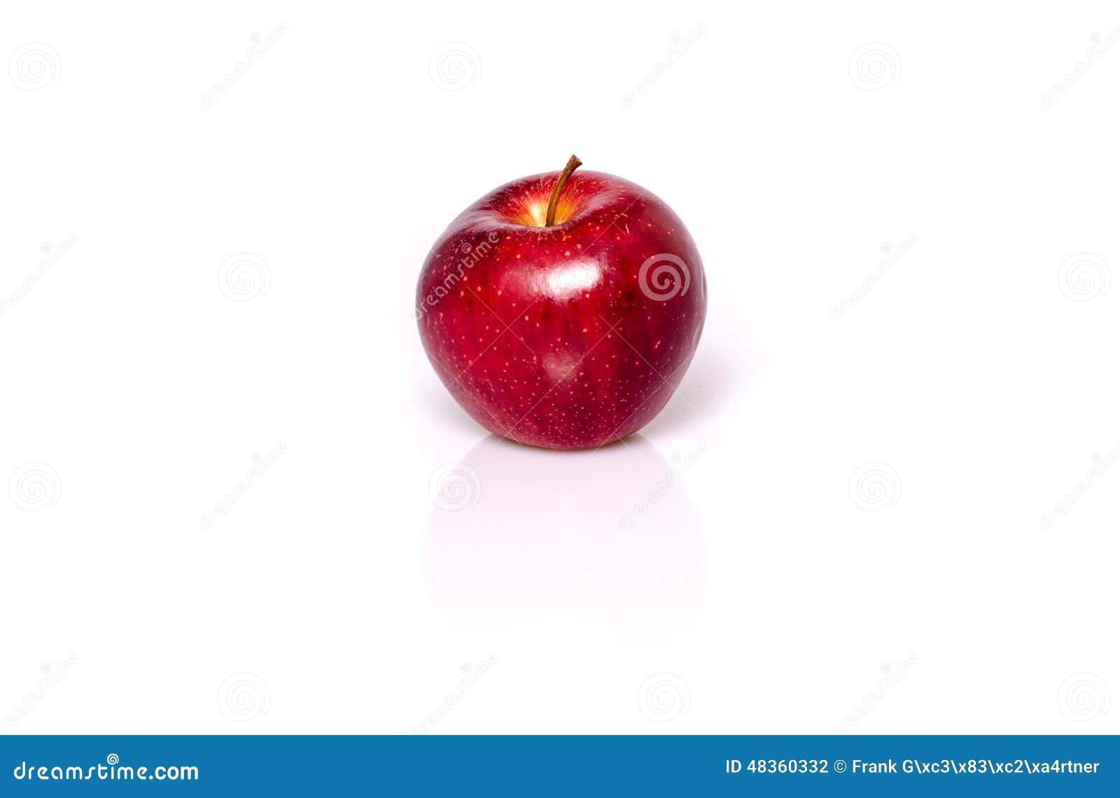 Single red apple stock photo. Image of fresh, healthy - 48360332