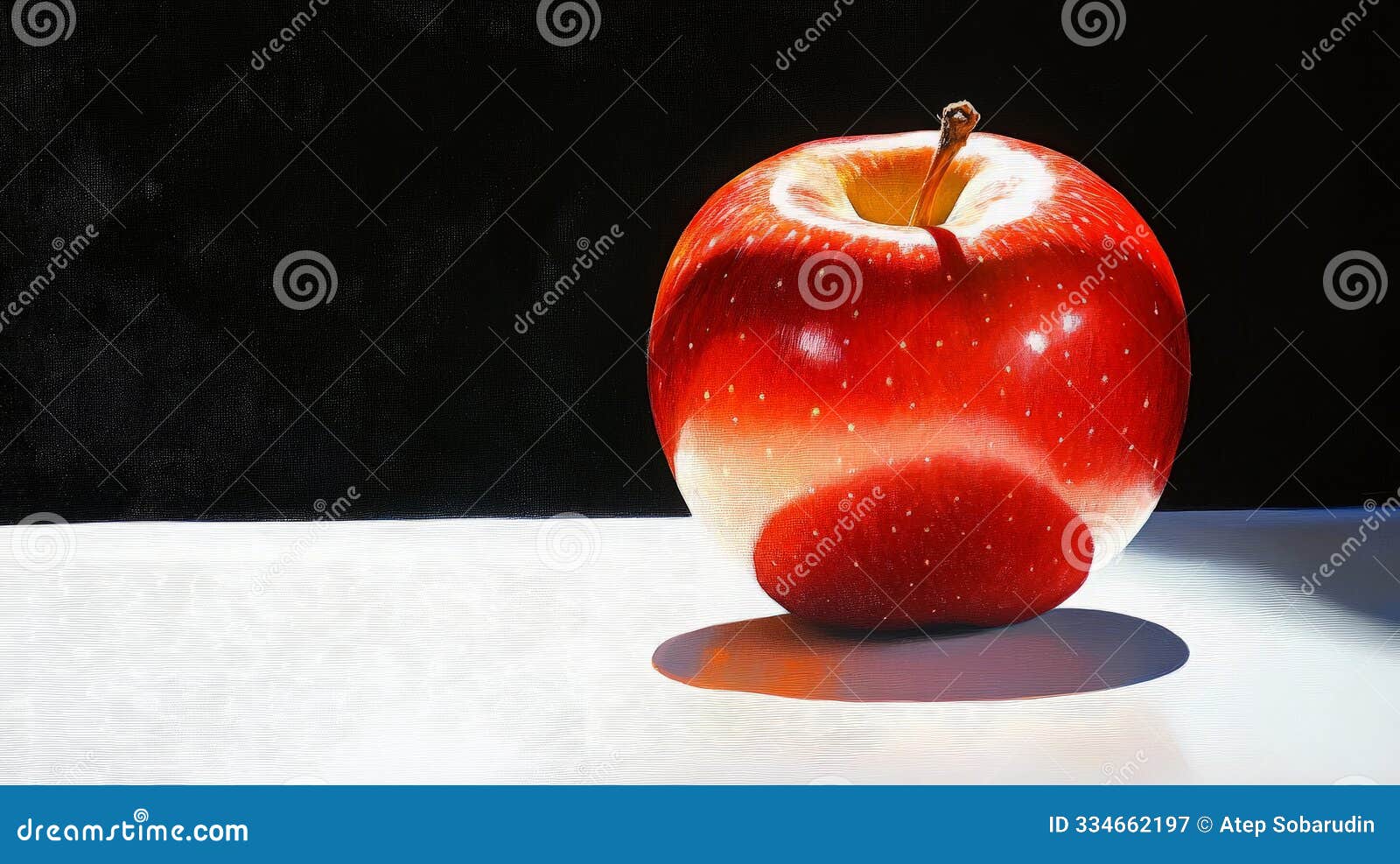 A Single Red Apple in a Spotlight Stock Image - Image of smooth, apple ...