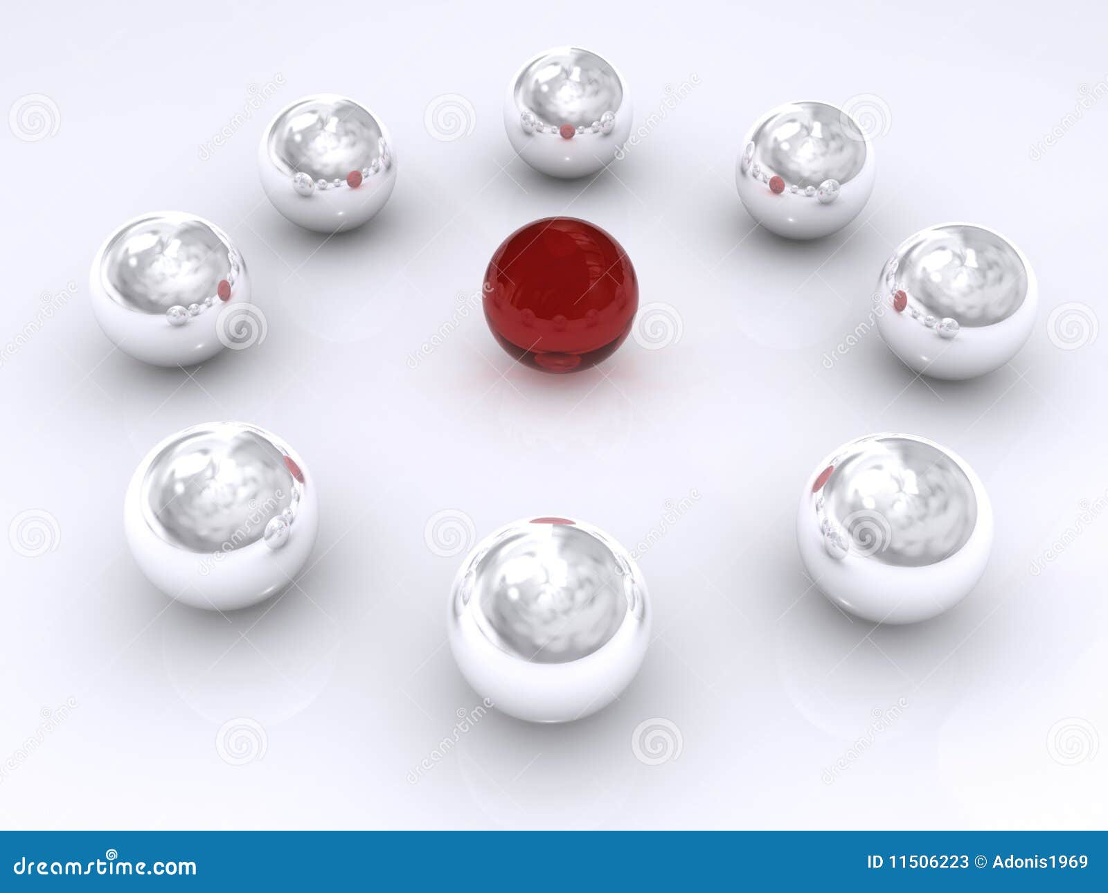 Single red ball in circle stock illustration. Illustration of group ...