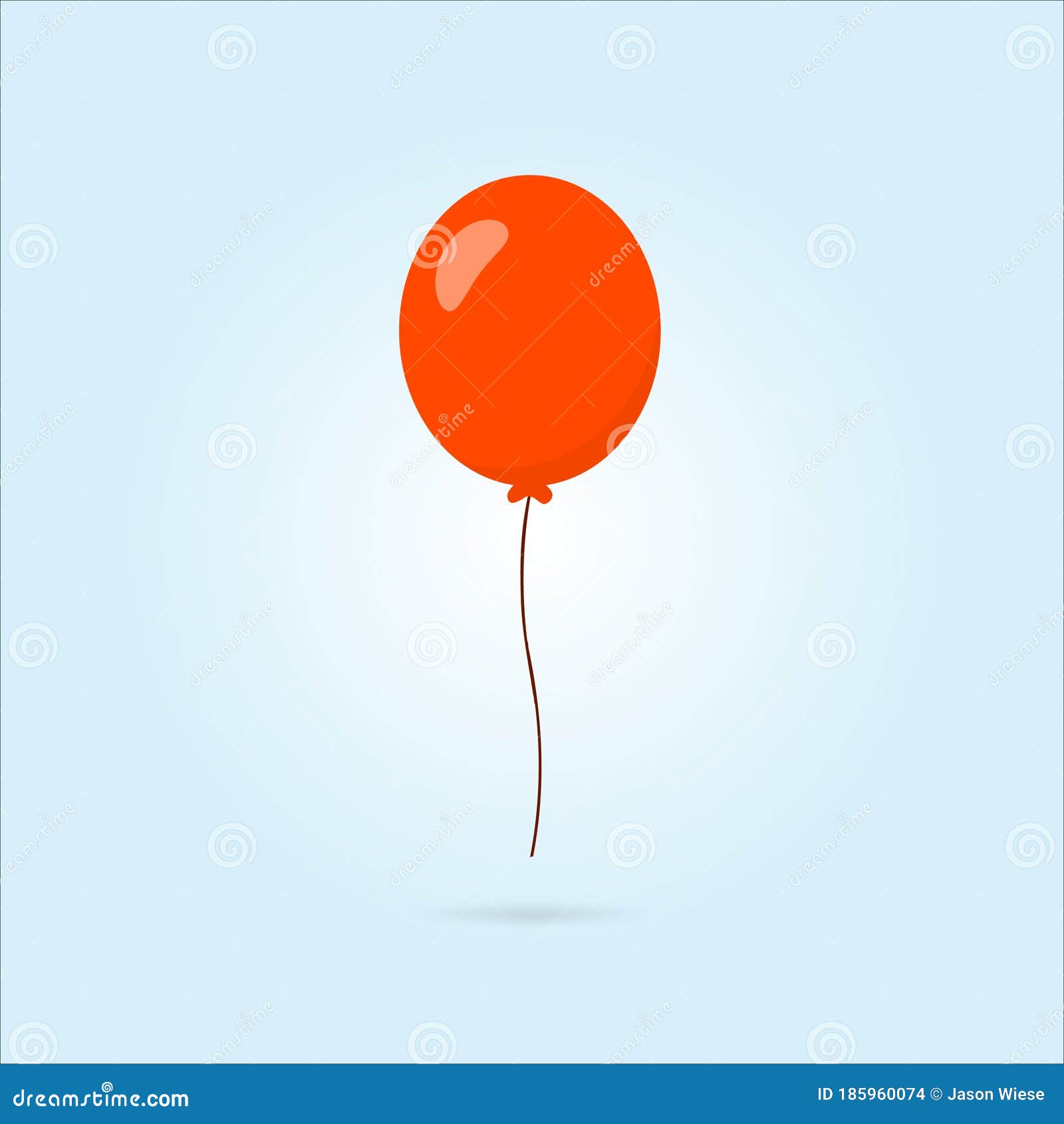 A Single Red Floating Balloon Vector Illustration Stock Vector ...