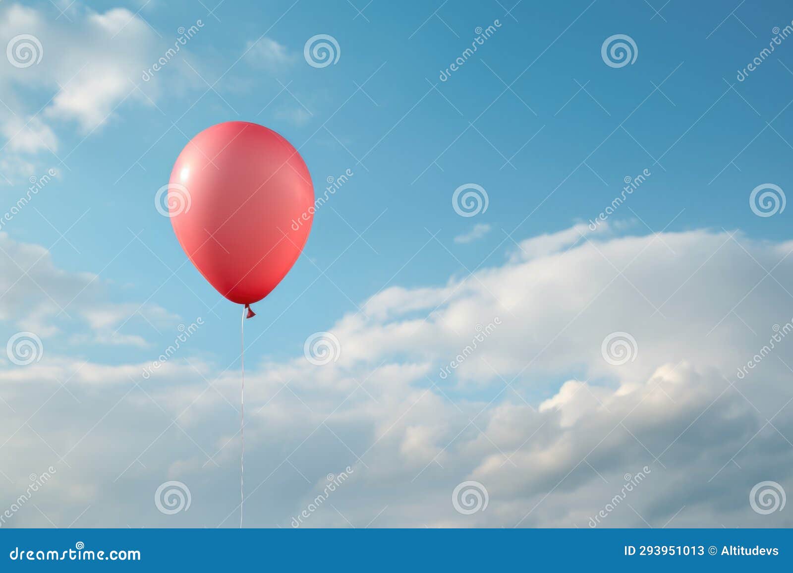 A Single Red Balloon Released into a Cloudy Sky Stock Image - Image of ...