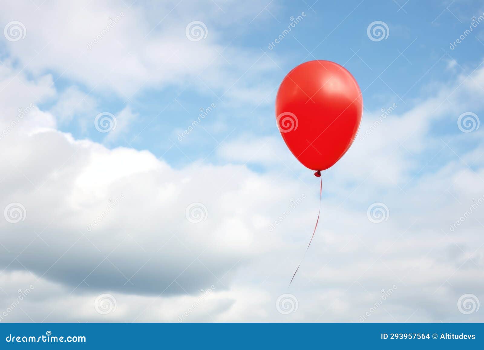 A Single Red Balloon Released into a Cloudy Sky Stock Photo - Image of ...