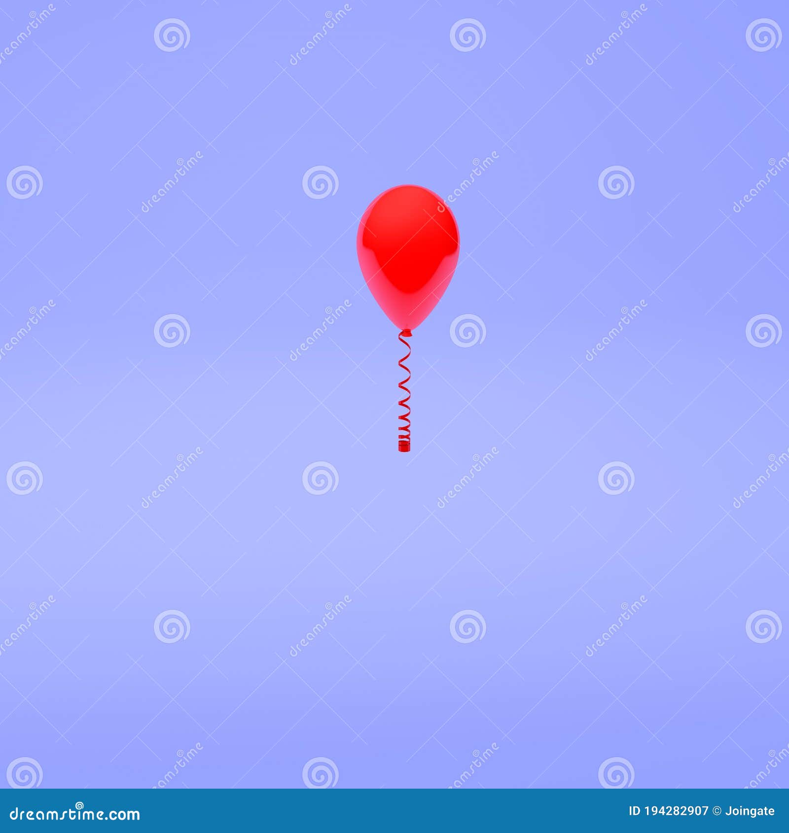 Single Red Balloon on a White Background Stock Illustration ...