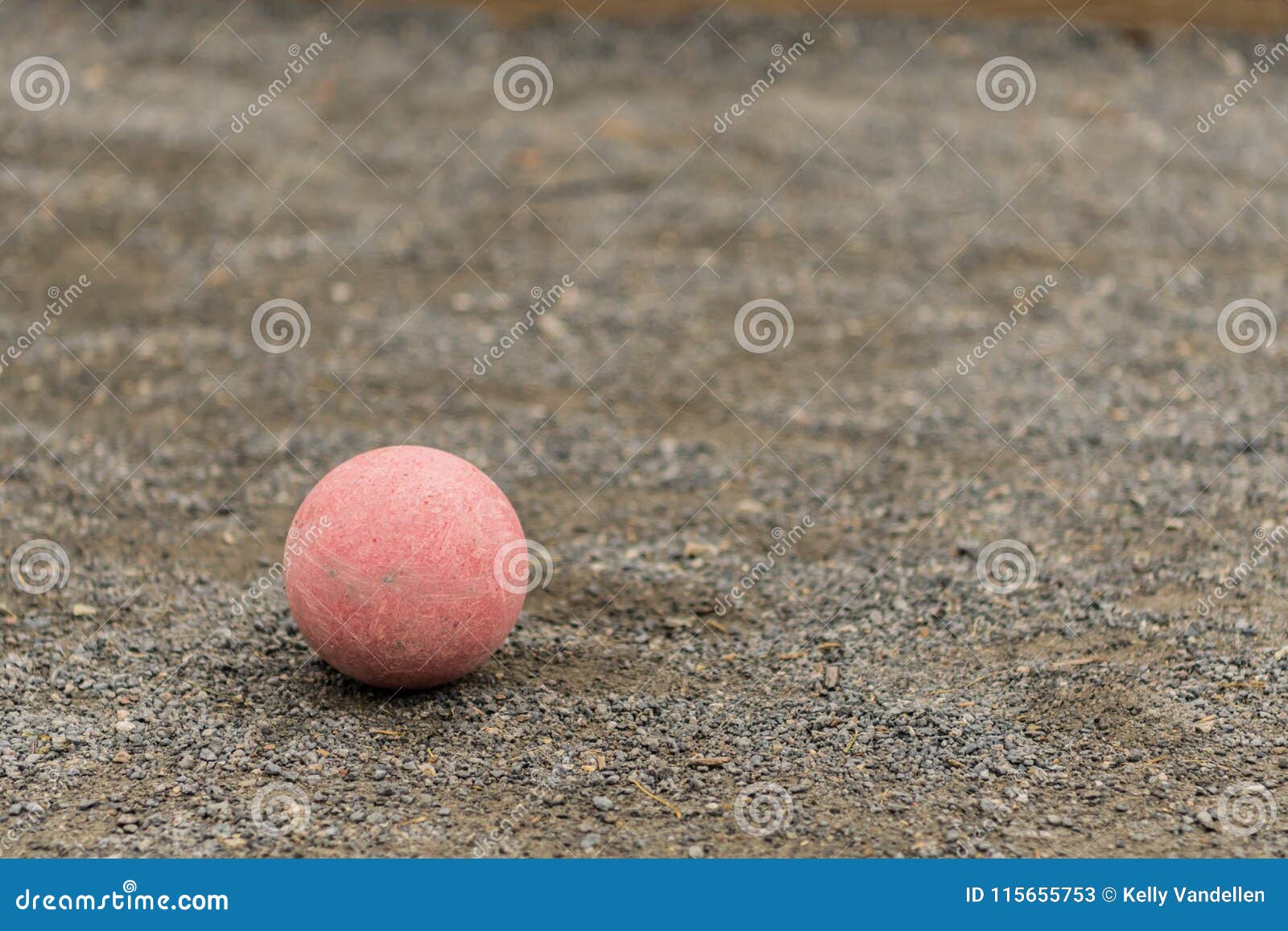 Single Red Bocce Ball Lower Left Stock Image - Image of bocce, brown ...