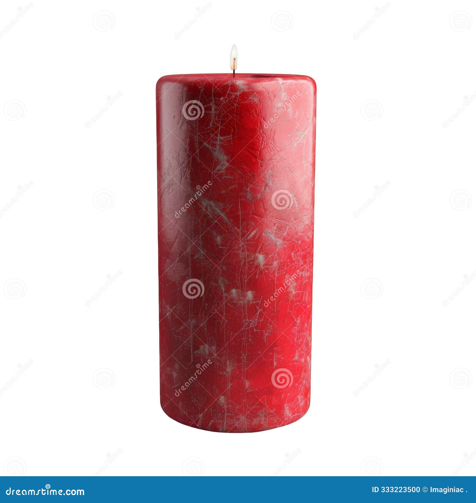 A Single Red Candle with a Small Flame Burning Stock Illustration ...