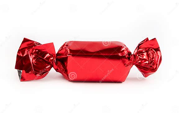Single red candy isolated stock photo. Image of tasty - 12512626