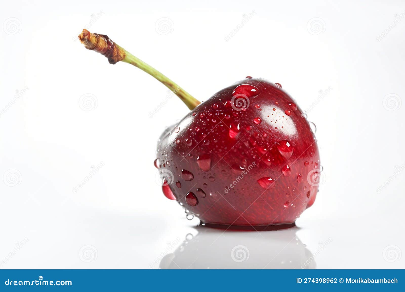 Single Red Cherry. Generative AI Stock Illustration - Illustration of ...