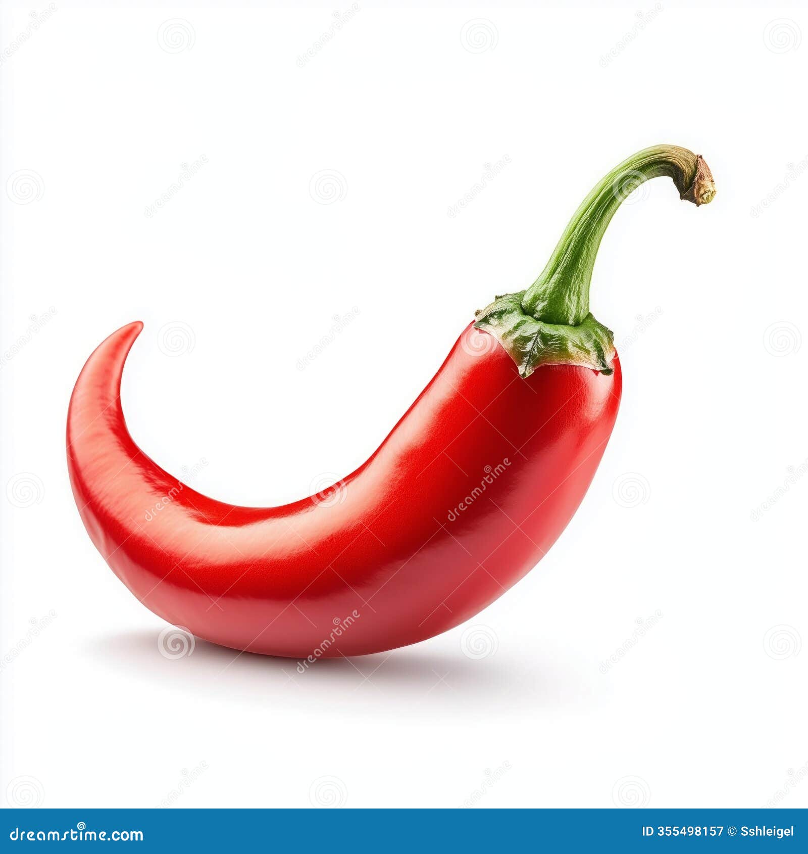 Single Red Chili Pepper Isolated White Background Stock Illustration ...