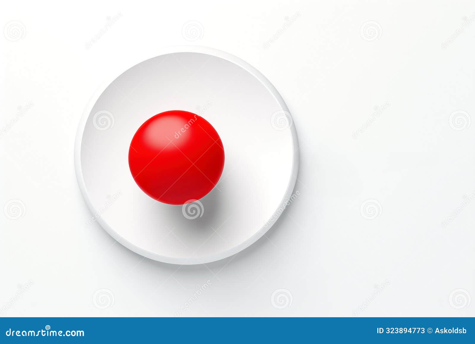 A Single Red Circle Centered on a White Background with a Blurred Edge ...