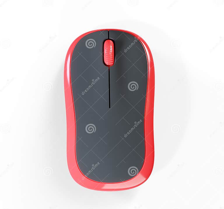 Single Red Computer Mouse. 3D Render Isolated on White Background Stock ...