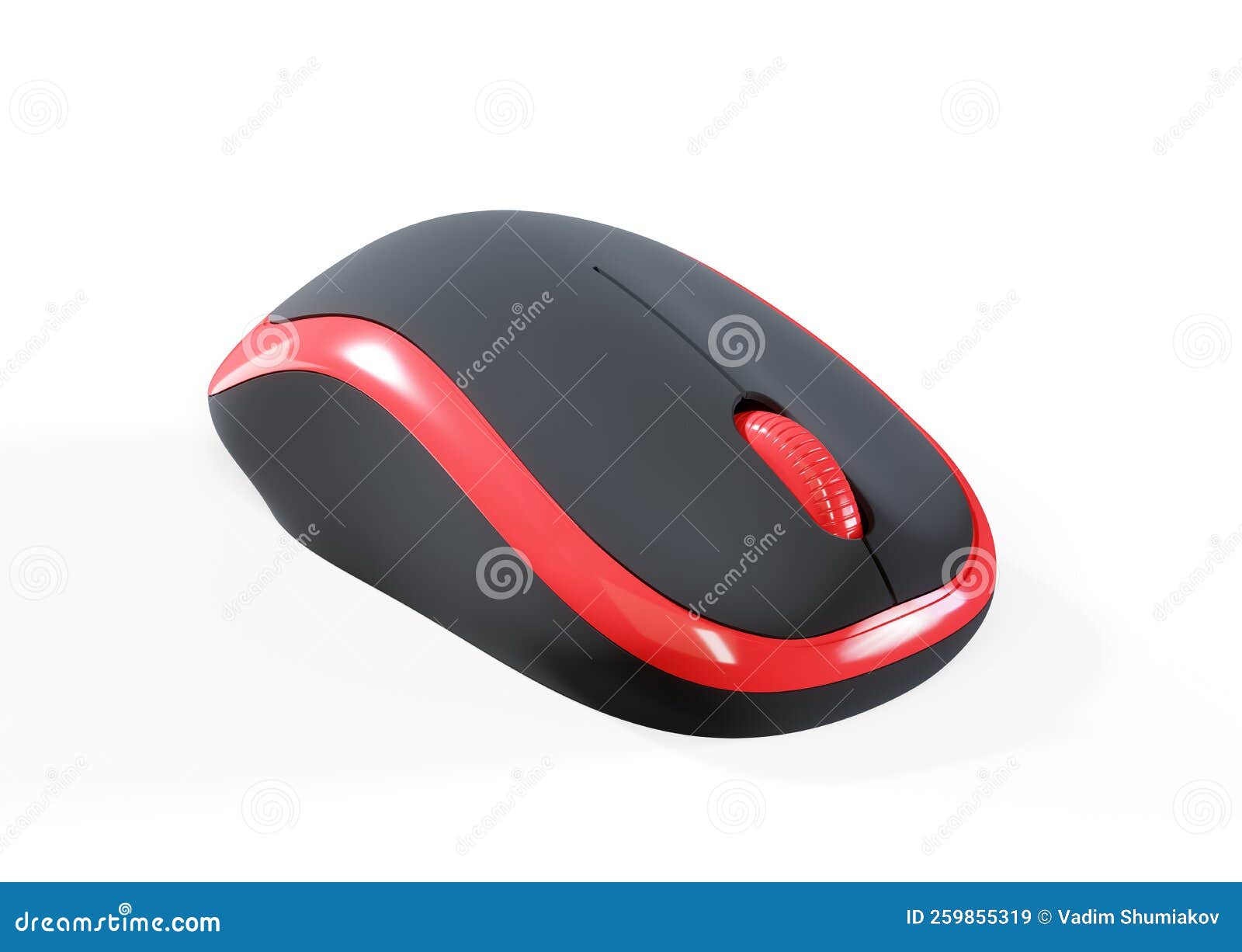 Single Red Computer Mouse. 3D Render Isolated on White Background Stock ...