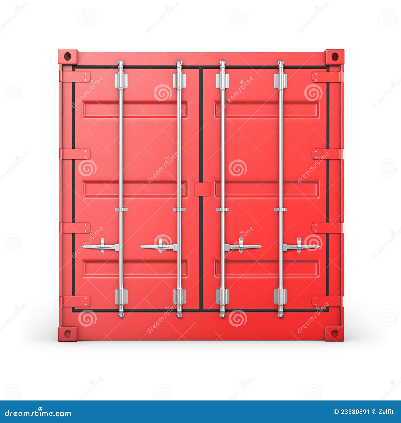 Single Red Container, Front View Stock Image - Image: 23580891
