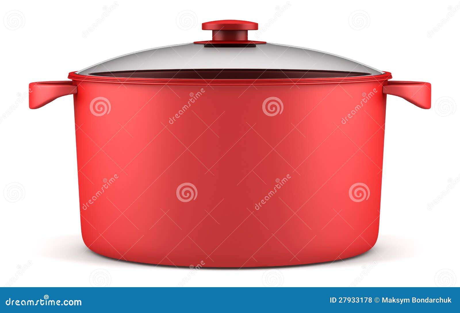 Single Red Cooking Pan Isolated on White Stock Illustration ...
