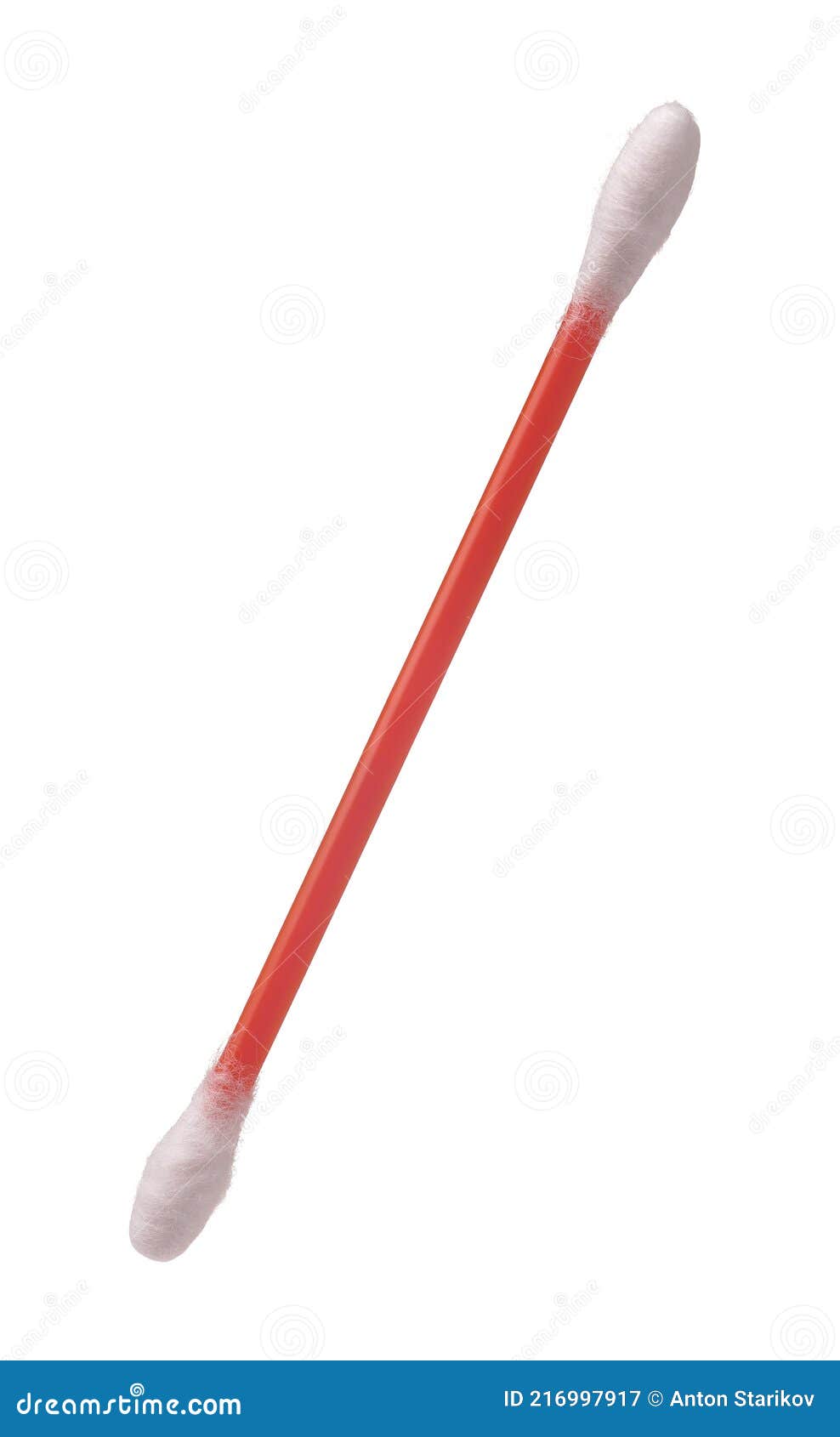 Single red cotton swab stock image. Image of sanitary - 216997917