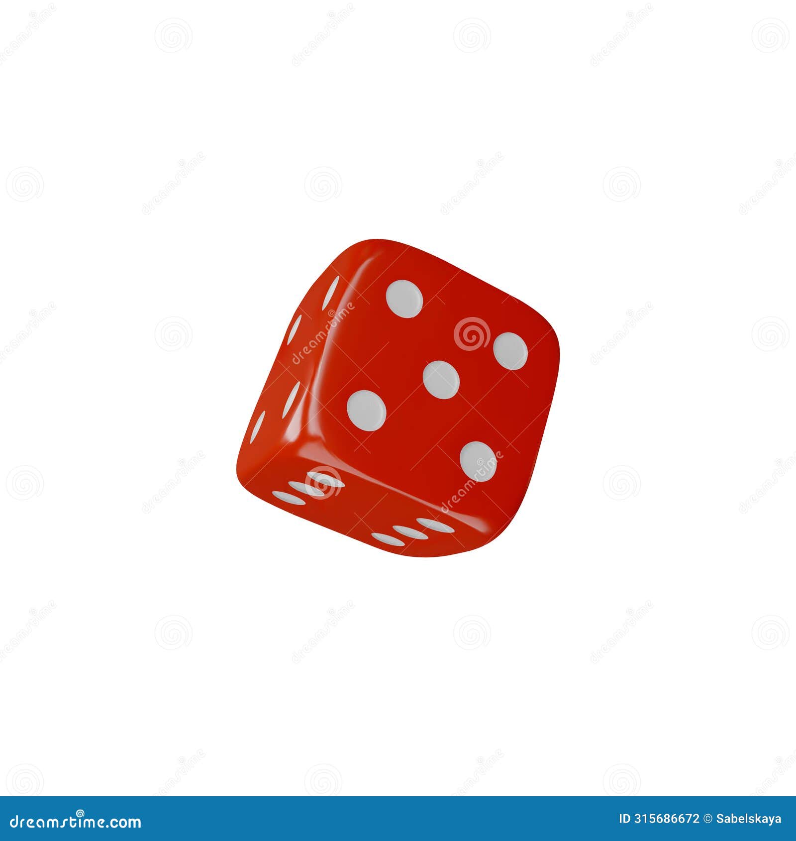 Single Red Die Mid-roll 3D Icon Vector Illustration Stock Vector ...