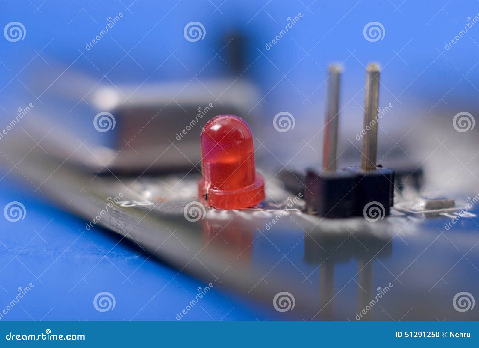 Single Red Diode on Electronic Circuit Board Stock Photo - Image of ...